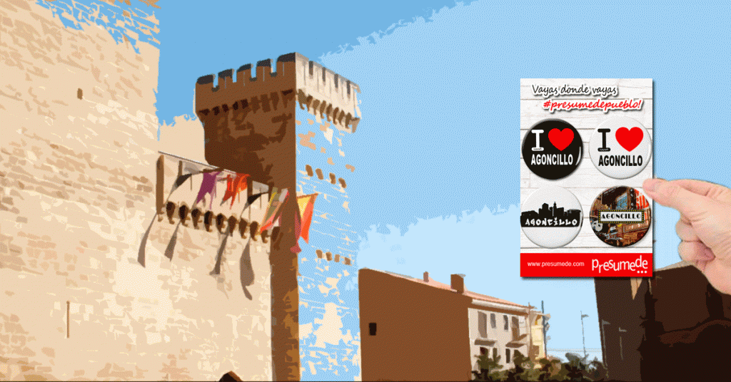 Agoncillo (La Rioja). Pack 4 Chapas/ 4 Abridores con imán/ 4 Espejos ó ...